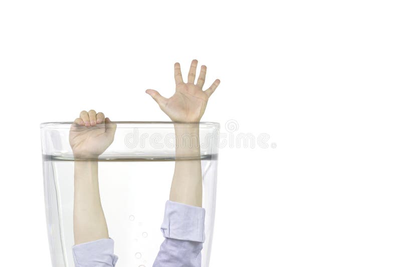 Drowning in a Glass of Water Stock Photo - Image of drown, concept ...