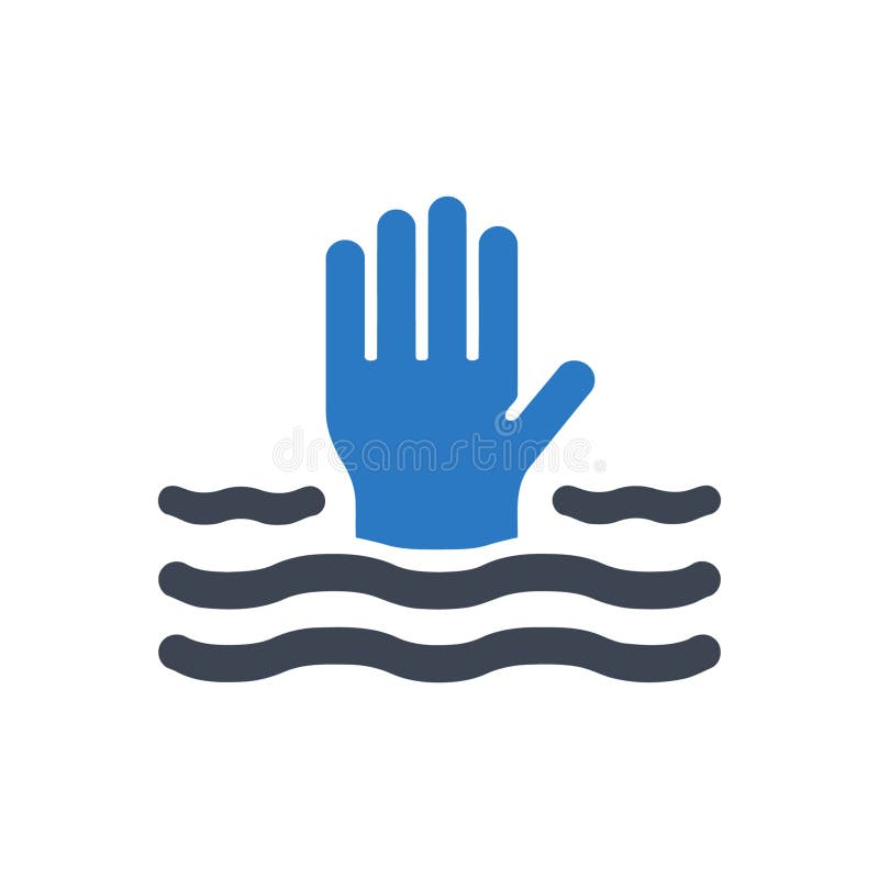 Drowning Hand Icon stock vector. Illustration of water - 361729398