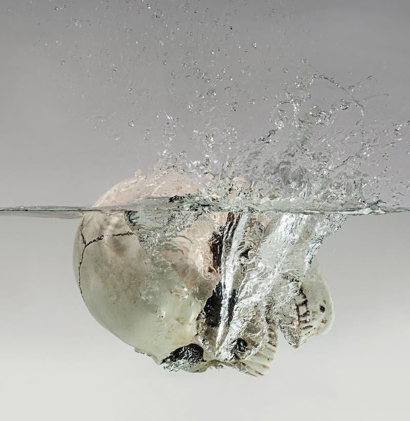 Drowning Human Skull in the Water Stock Photo - Image of drowning ...
