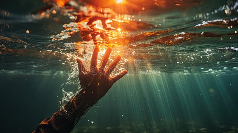 Drowning man concept stock photo. Image of closeup, underwater - 293730156
