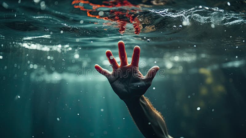 Drowning man concept stock image. Image of accident - 297688641