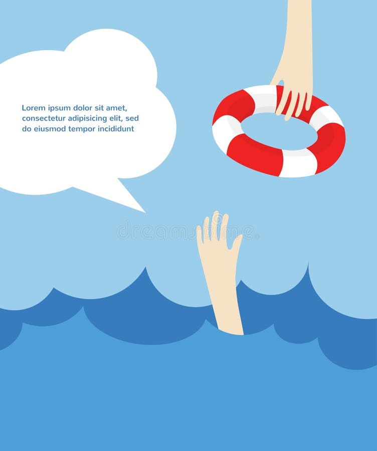 Drowning Man Screaming for Help. Summer Danger Stock Vector ...