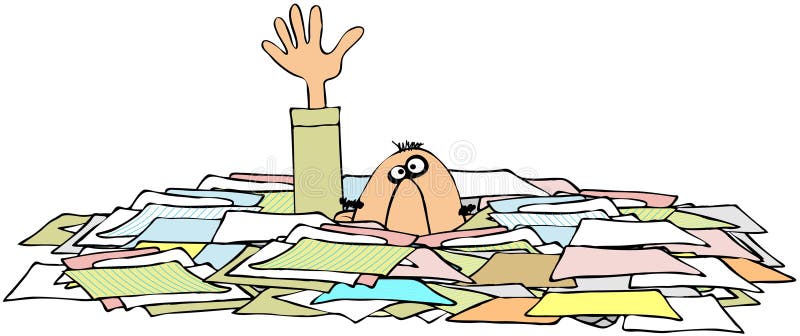 Drowning in Paperwork stock illustration. Illustration of cartoon ... Drowning in Paperwork stock illustration. Illustration of cartoon ...