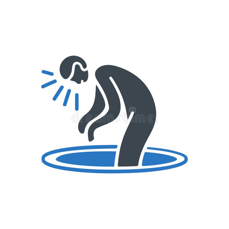 Drowning Person Icon stock vector. Illustration of accident - 377662257