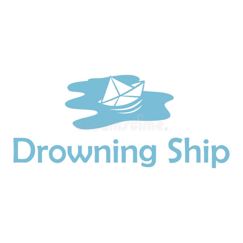 Drowning Ship Minimalist Logo Design Stock Vector - Illustration of ...
