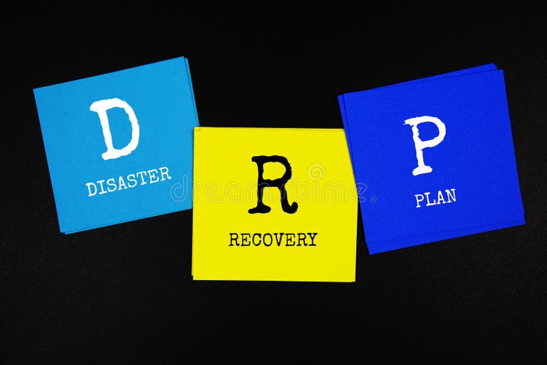 DRP - Disaster Recovery Plan Acronym Text on Sticky Note on Black ...