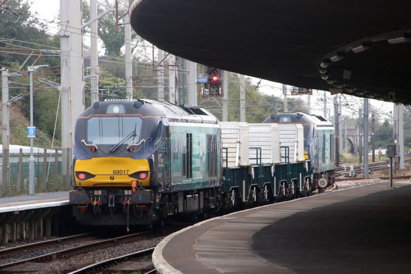 DRS Locos, Nuclear Flask Train Leaving Carnforth Editorial Stock Photo ...
