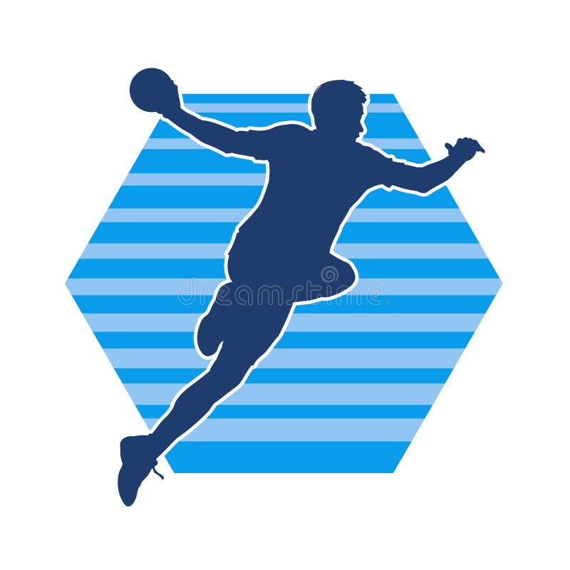 Silhouette of a Sporty Man Throwing a Ball. Stock Vector - Illustration ...