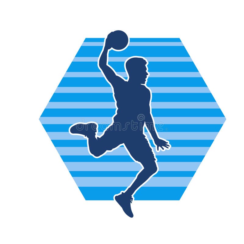 Silhouette of a Sporty Man Throwing a Ball. Stock Vector - Illustration ...