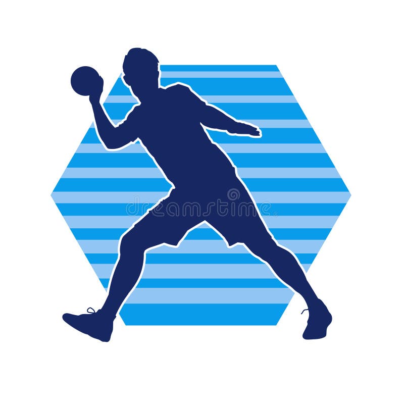 Silhouette of a Young Man Throwing Ball Stock Illustration ...