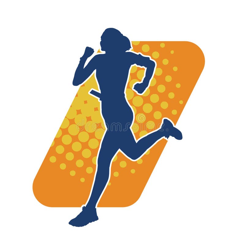 Silhouette of a Sporty Woman in Running Pose. Stock Vector ...