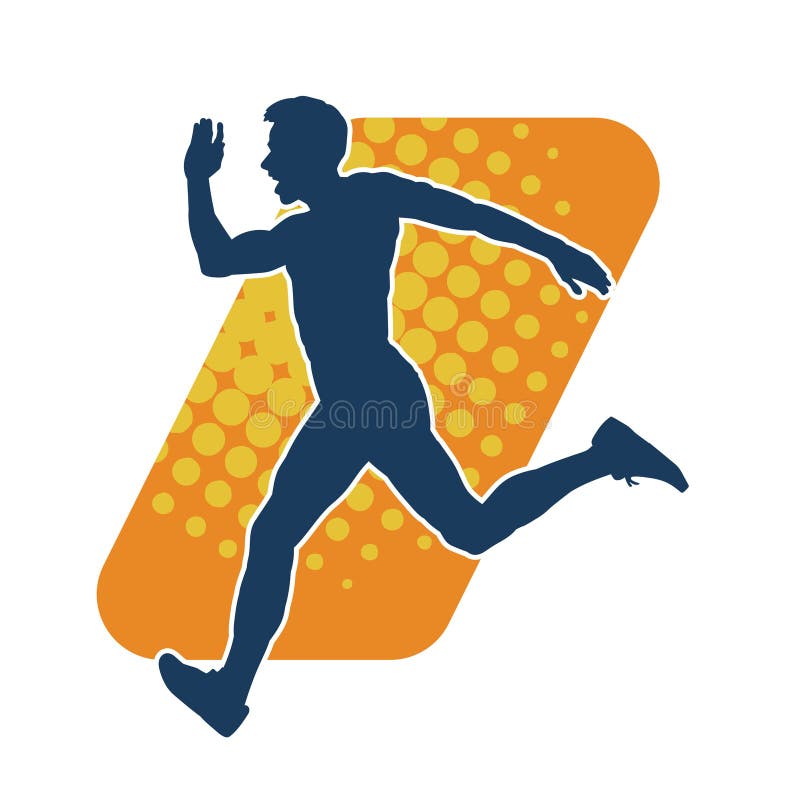 Silhouette of a Sporty Man in Running Pose. Stock Vector - Illustration ...