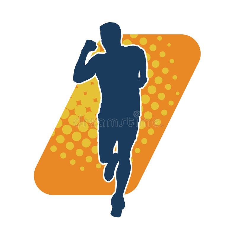 Silhouette of a Sporty Man in Running Pose. Stock Vector - Illustration ...