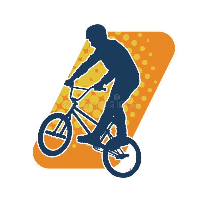 Silhouette of a Male Person Stunt Riding a Bicycle. Stock Vector ...