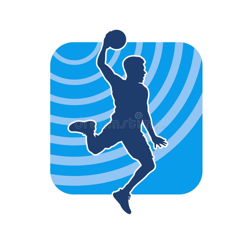 Silhouette of a Sporty Man Throwing a Ball. Stock Vector - Illustration ...