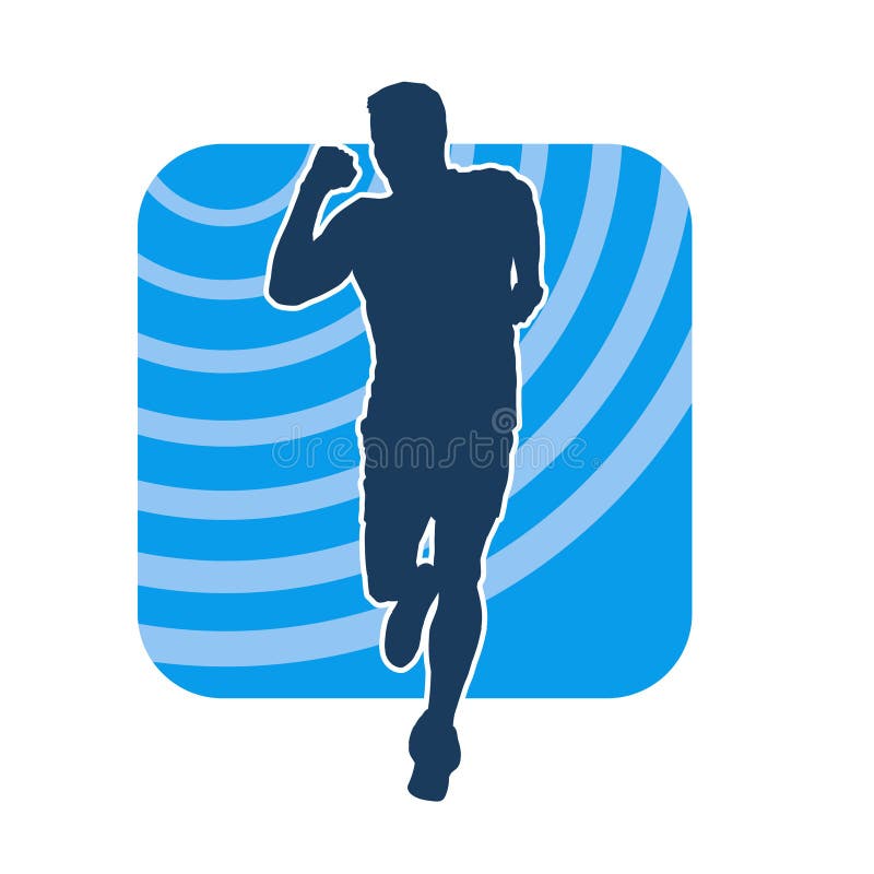 Silhouette of a Sporty Man in Running Pose. Stock Vector - Illustration ...