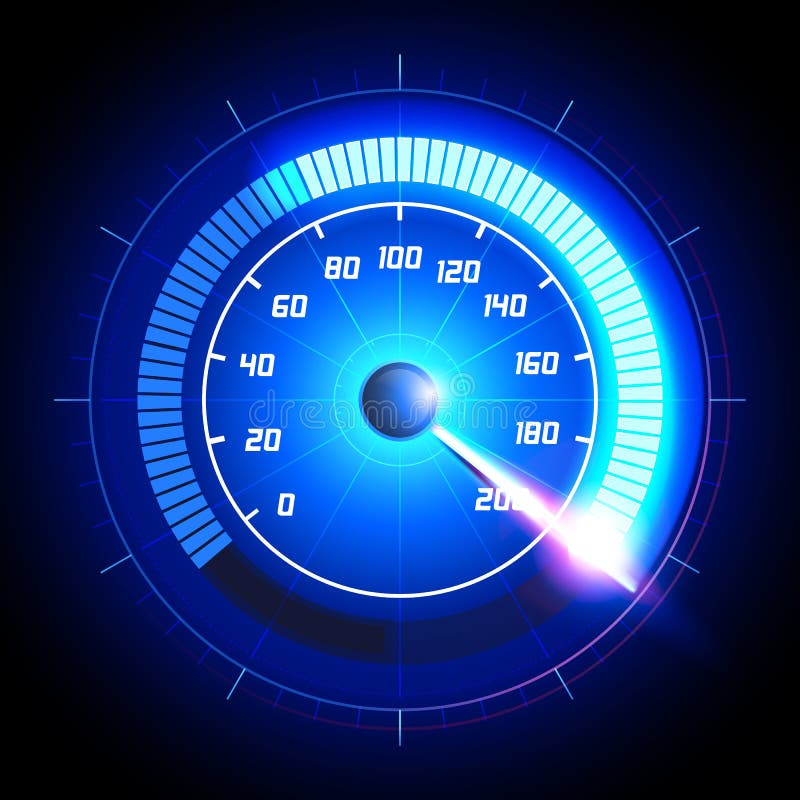 Vector Illustration Car Speedometer Dashboard Icon. Speed Meter Fast ...