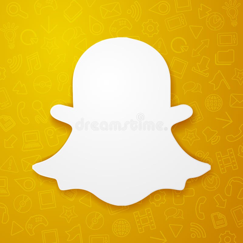 Vector Illustration Snap Chat App Ghost Icon on Detail Background Stock ...