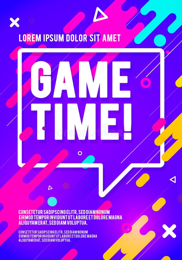 Game Time Neon Signs Style Text Vector Stock Vector - Illustration of ...