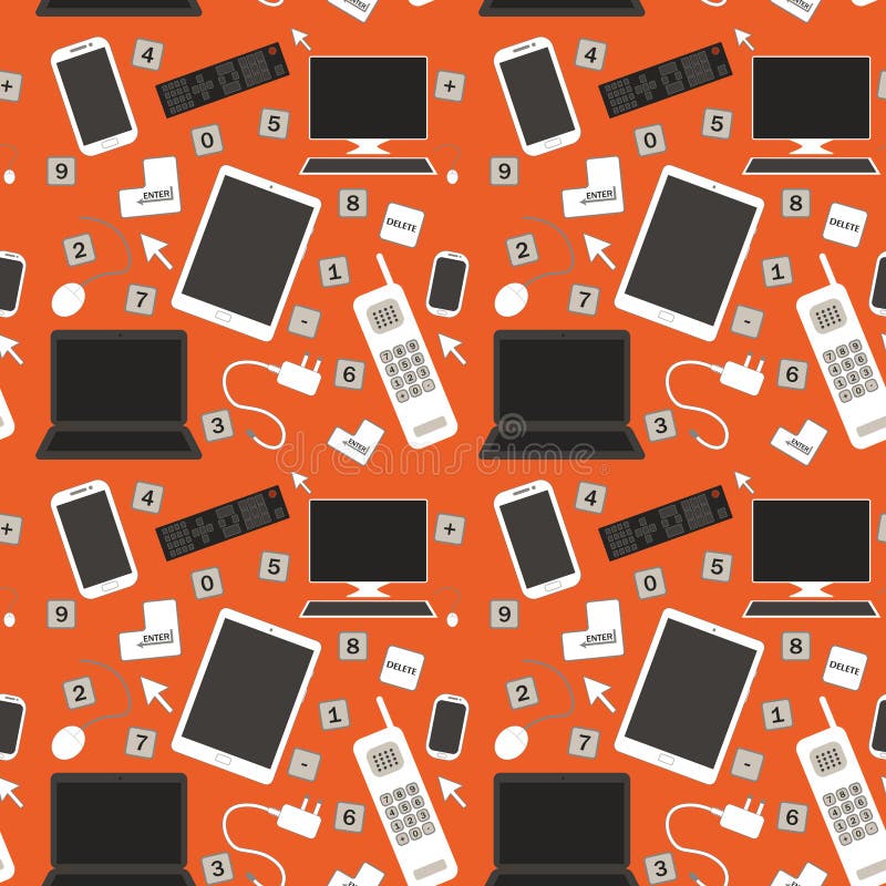 Technology Seamless Pattern with Different Devices for Textile, Fabric ...
