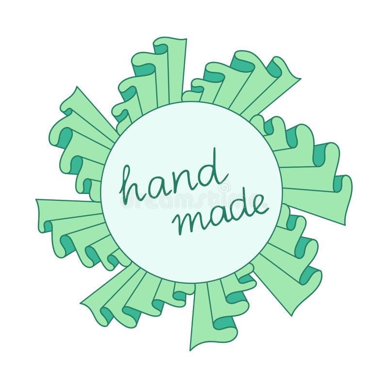 Cute Circle Frame with Textile Ruffles, Lace and Inscription `hand Made ...