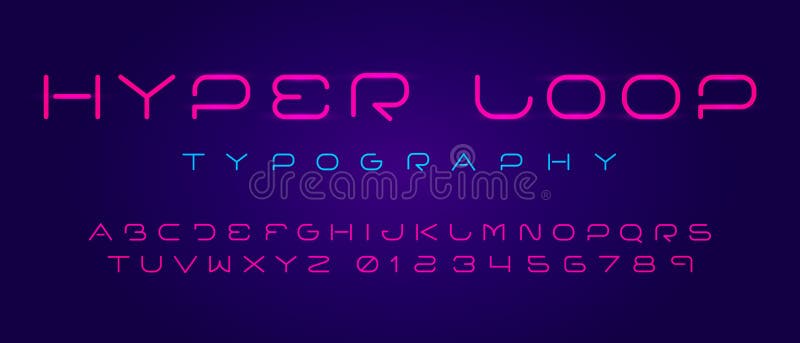 Vector Illustration Futuristic Hi-Tech Typography. Modern Cyber Font ...