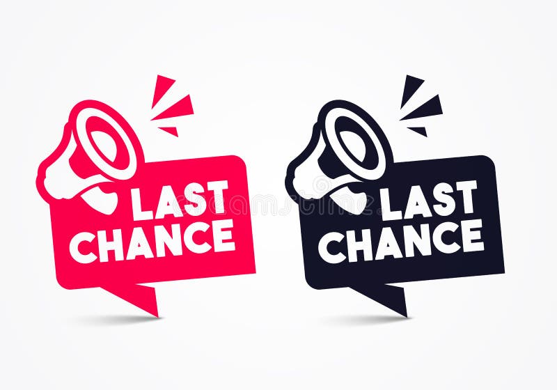 Vector Illustration Last Chance Label Set with Speaker Stock Vector ...