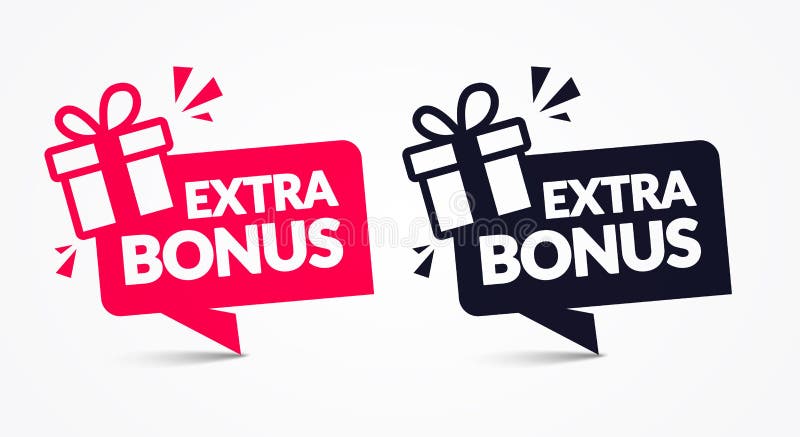 Extra Bonus Label Set with Present Stock Vector - Illustration of ...