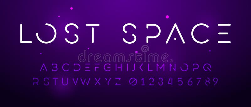 Minimal Future Space Typography with Numbers Stock Vector ...