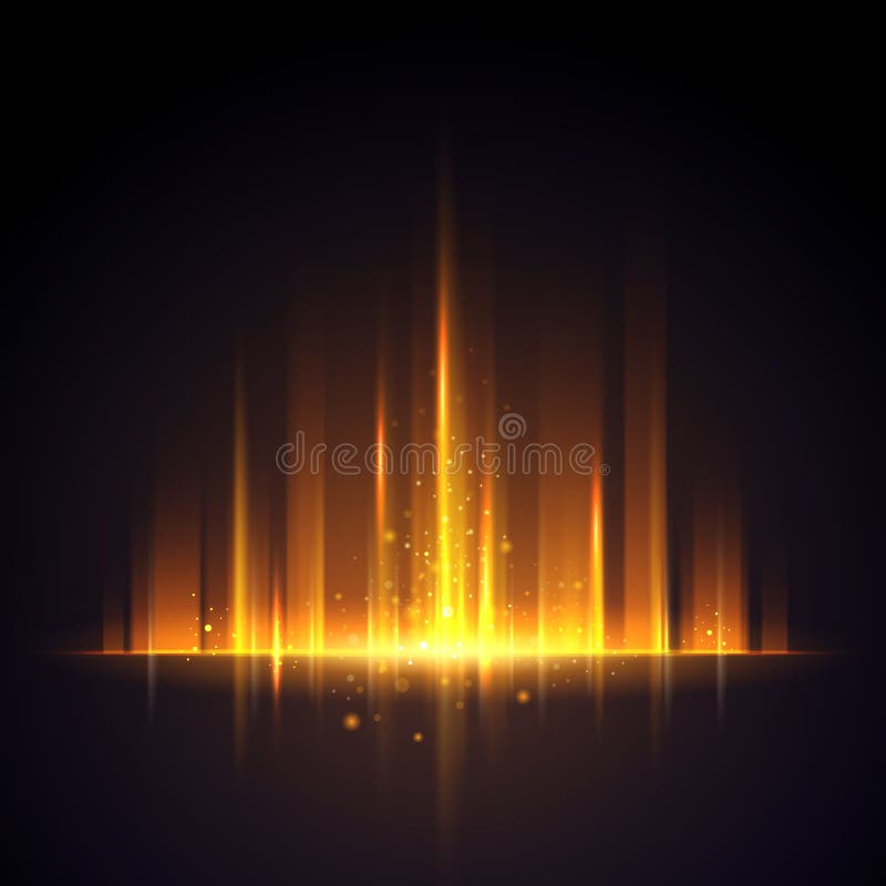 Golden Light and Sparkle Coming Up from the Ground Stock Vector ...