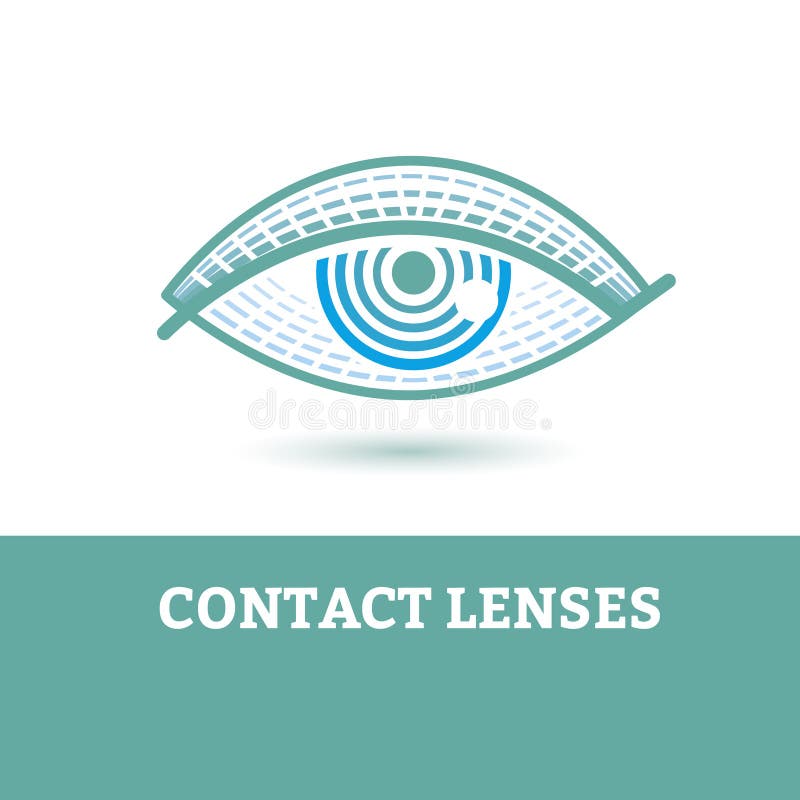 Eye Icon with Contact Lens - Vector Illustration. Stock Vector ...