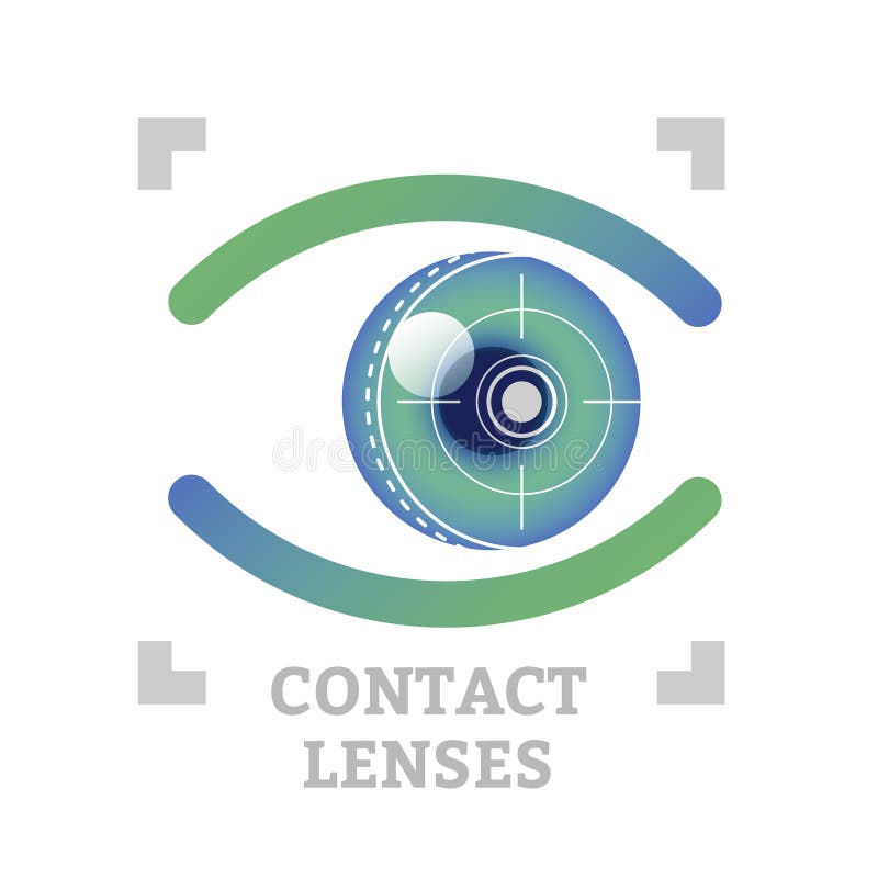 Eye Icon with Contact Lens - Vector Illustration. Stock Vector ...