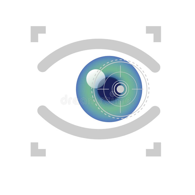 Eye Icon with Contact Lens - Vector Illustration. Stock Vector ...