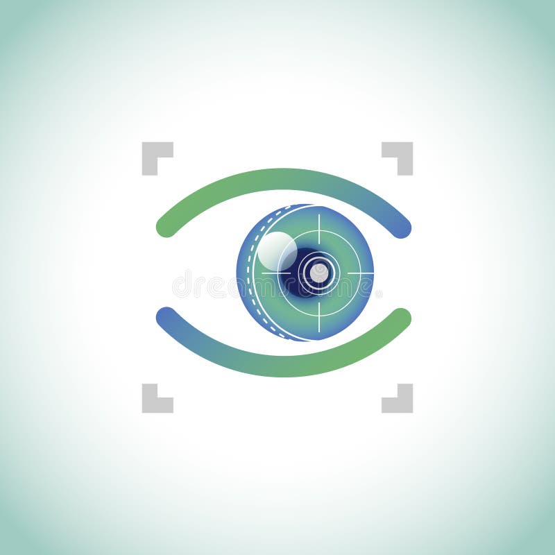 Eye Icon with Contact Lens - Vector Illustration. Stock Vector ...