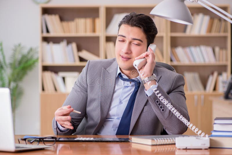 The Drug Addict Businessman in the Office Stock Image - Image of ...