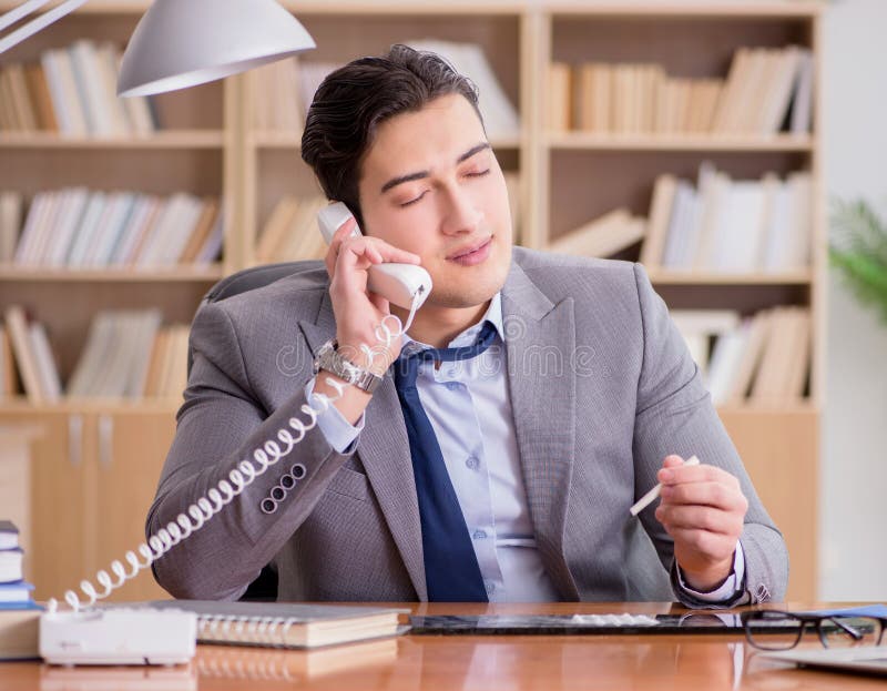 Drug Addict Businessman in the Office Stock Image - Image of narcotics ...