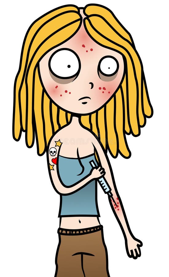 Drug addict girl stock vector. Illustration of background - 28424067