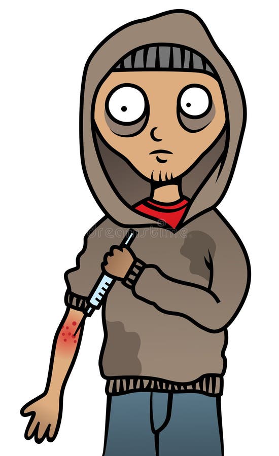 Drug addict man stock vector. Illustration of hurt, isolated - 28424084