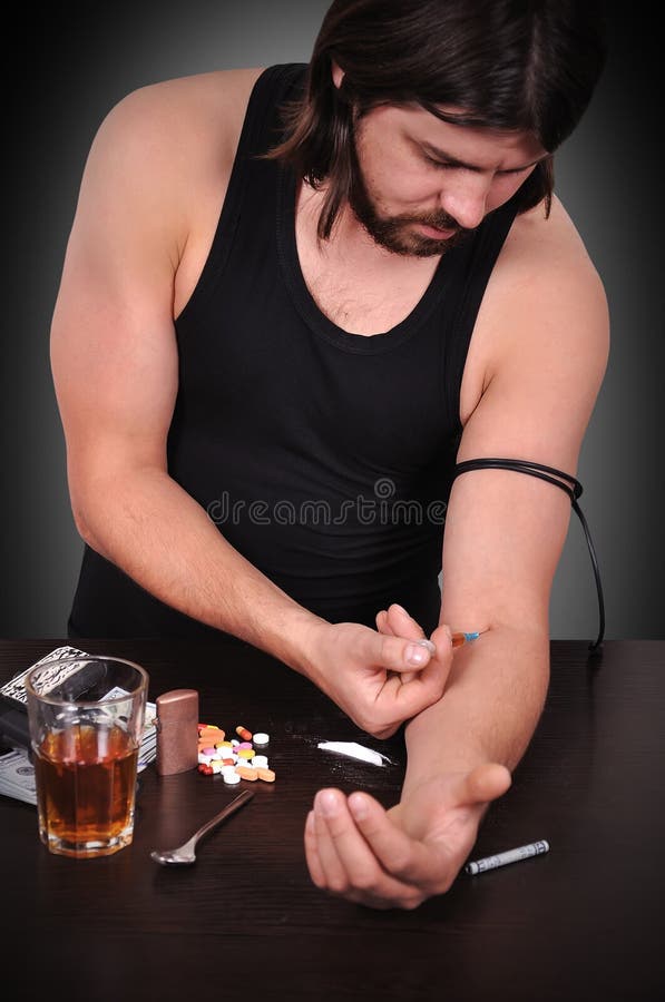 Drug addict man stock image. Image of hijacker, armed - 45551335