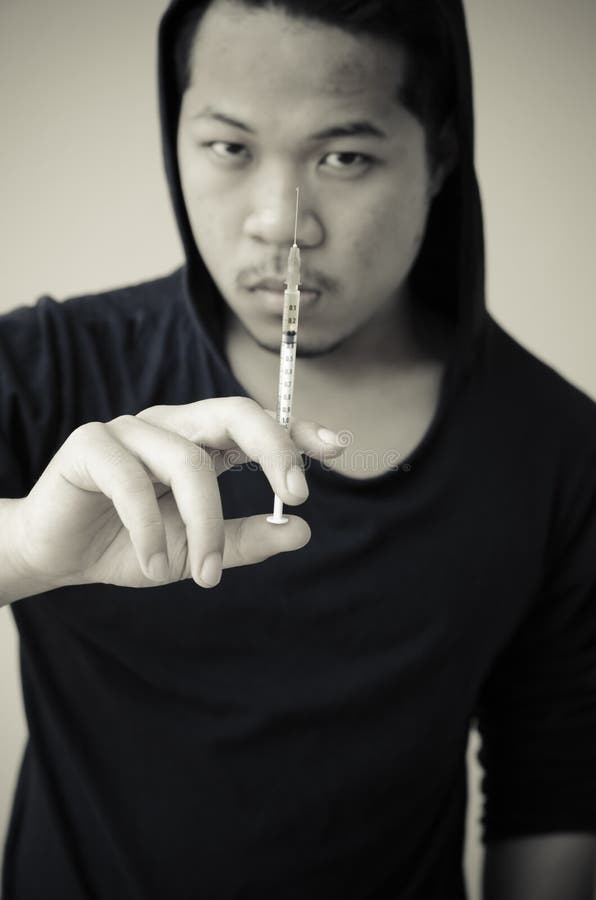 Drug addict man stock image. Image of hood, male, cocaine - 52677703