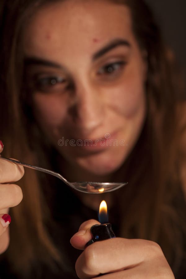 Drug addict woman stock photo. Image of medicine, abuse - 120024530