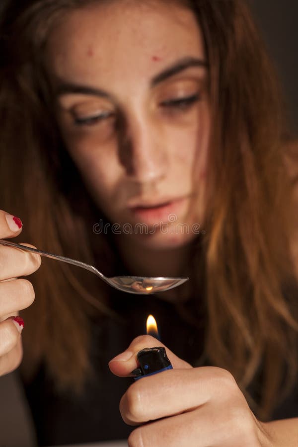 Drug addict woman stock photo. Image of junkie, narcotic - 120024572
