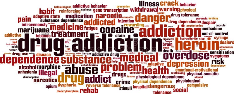 Drug addiction word cloud stock vector. Illustration of reverse - 147247410