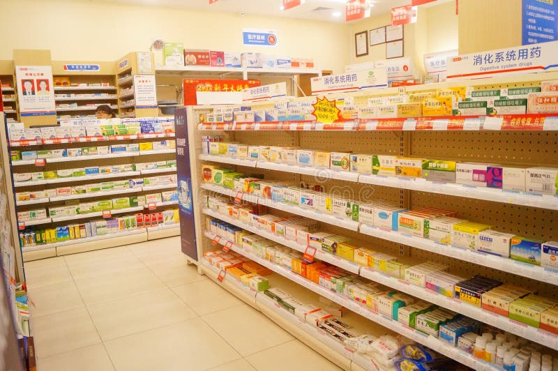 Drug display landscape editorial photo. Image of asia - 88249271