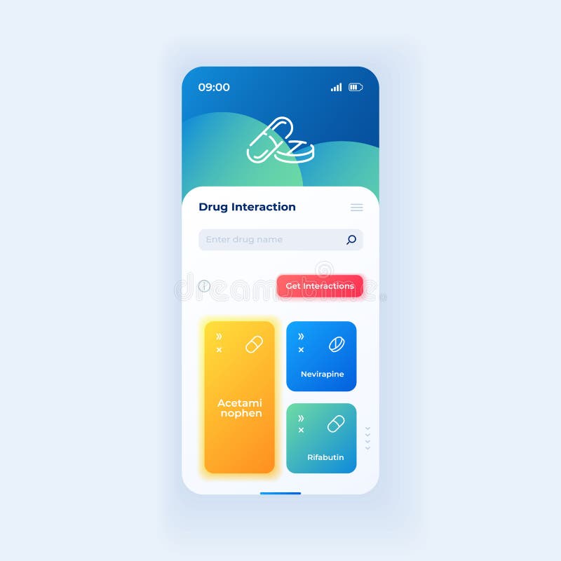 Drug Interaction Smartphone Interface Vector Template Stock Vector ...