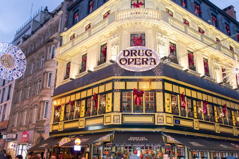 Drug Opera Restaurant in Brussels Editorial Stock Image - Image of ...