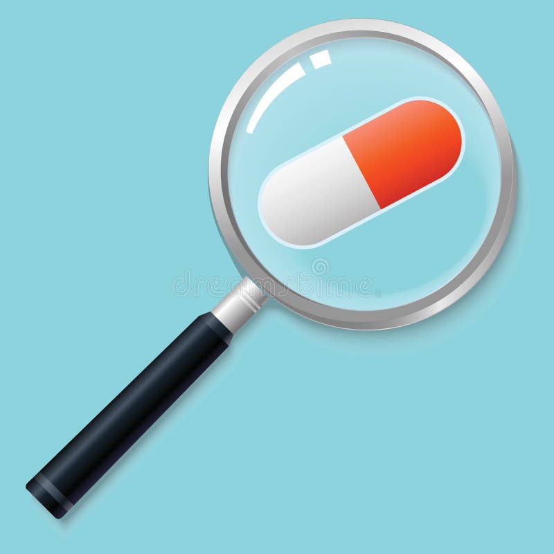 Drug search stock vector. Illustration of lens, shiny - 50633693
