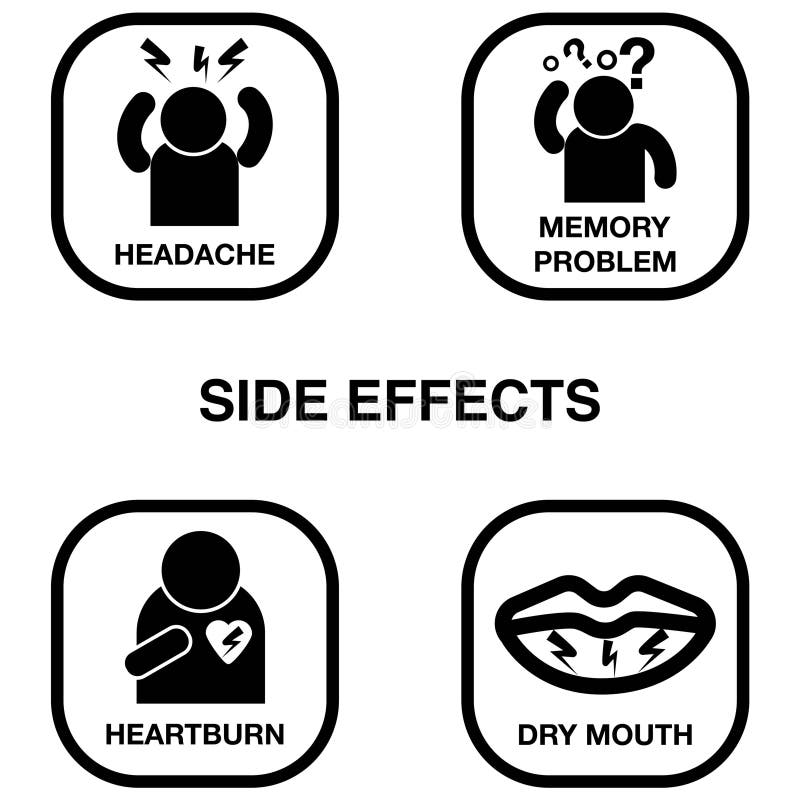 Drug Side Effects Symptom Icon Stock Illustration - Illustration of ...