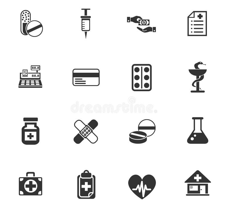 Drug store icon set stock vector. Illustration of capsules - 88214282