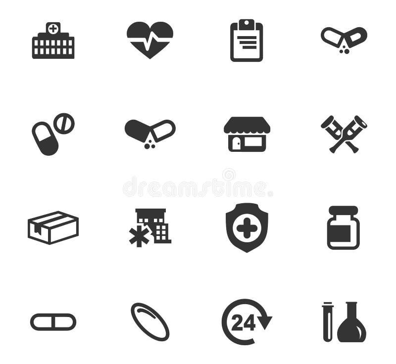 Drug store icons set stock vector. Illustration of healthy - 141419075